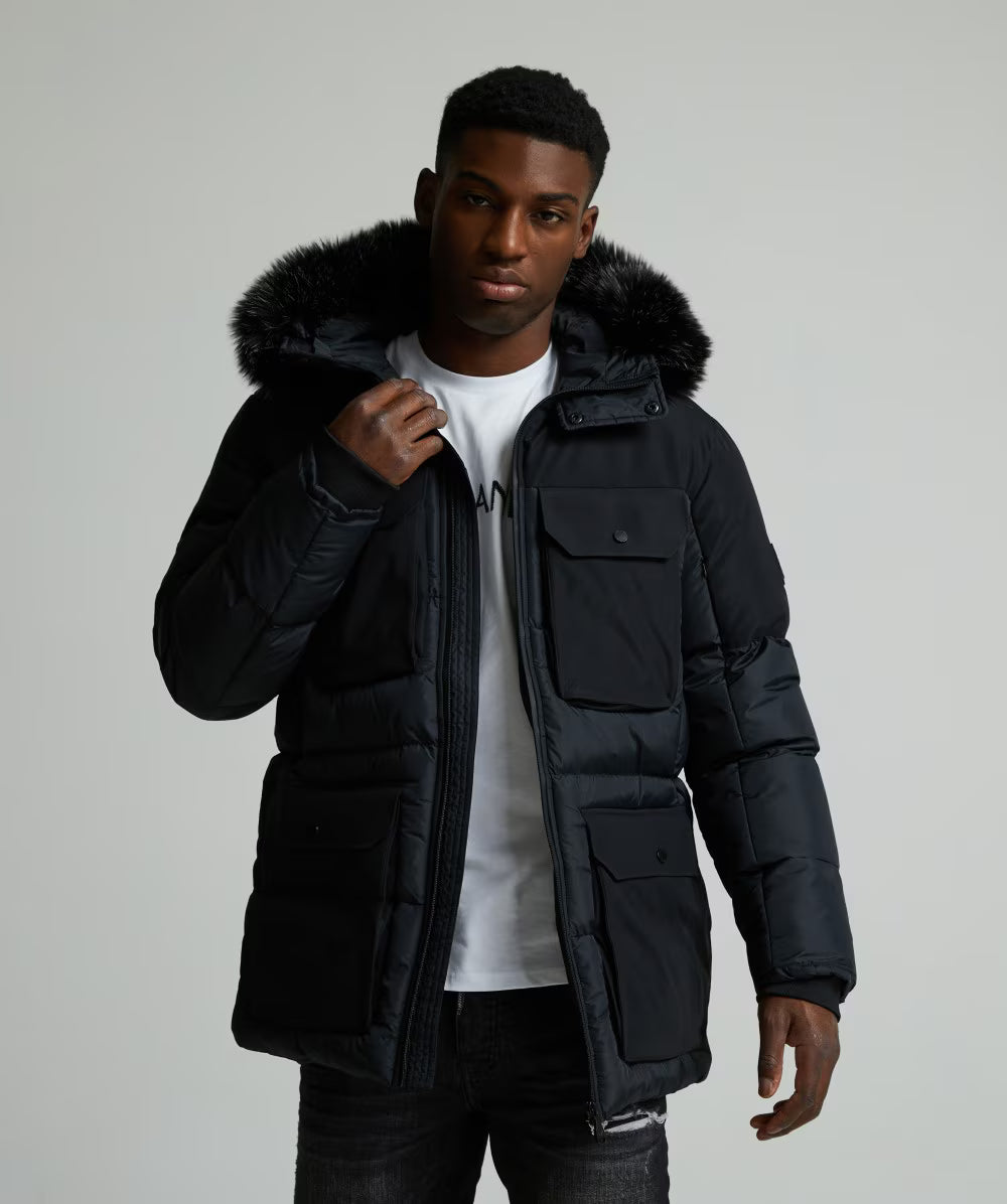 Alessandro Zavetti Marchetti Puffer Parka Jacket Black – The Hype Store
